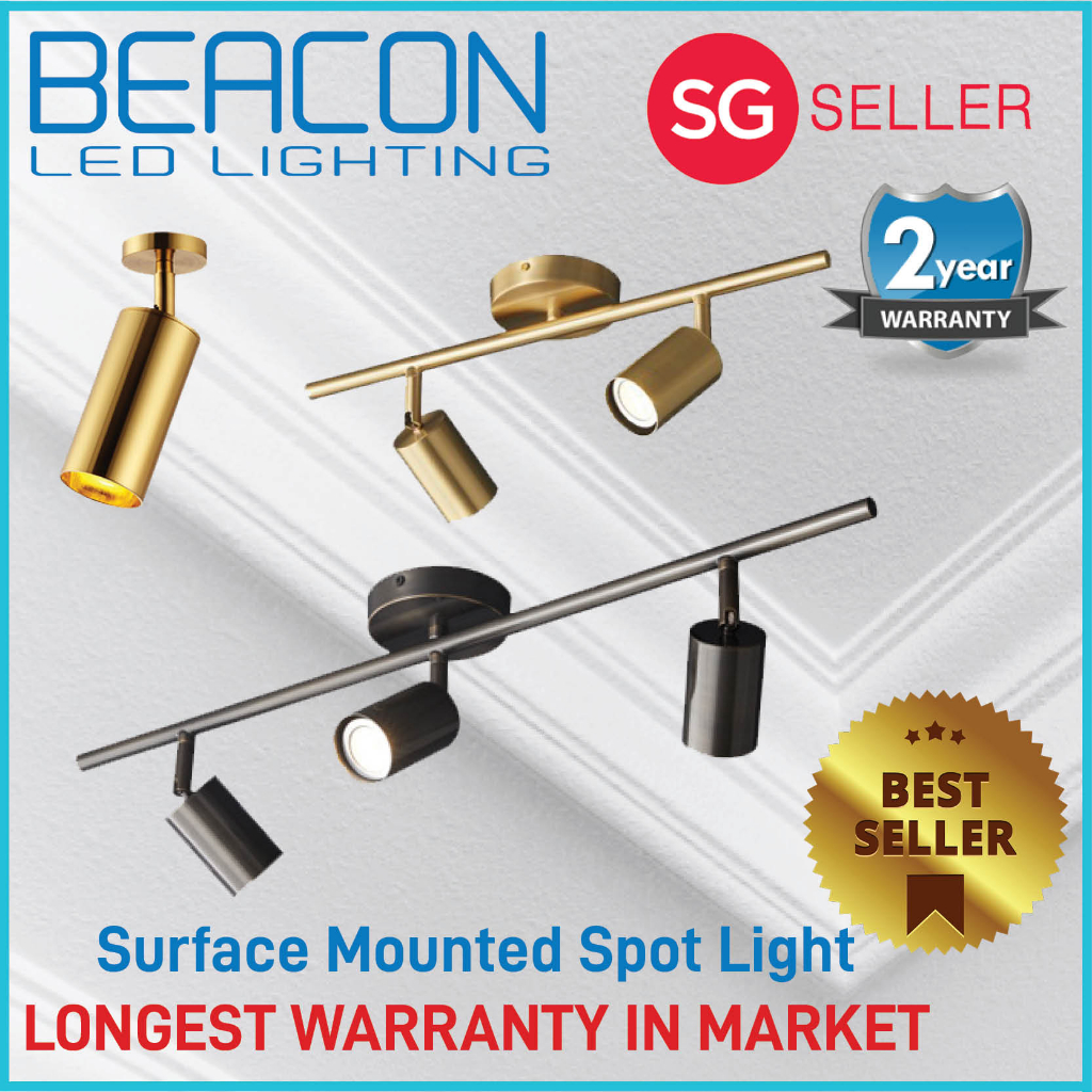 Beacon LED (HOT SELLING) 2 & 3 Header Surface Spotlight / Downlight - Solid Aluminum | Shopee ...