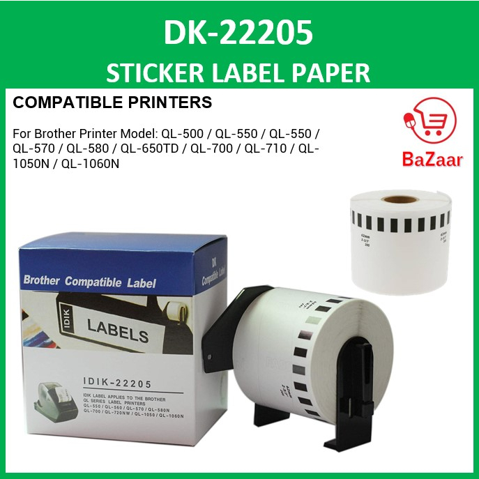 [SET] Compatible DK22205 DK-22205 2205 Brother Continuous Thermal Paper ...