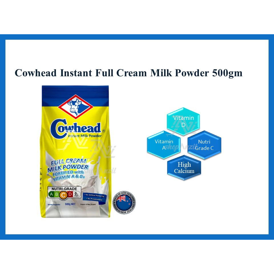 Cowhead Instant Milk Powder – Full Cream Milk 500g | Shopee Singapore