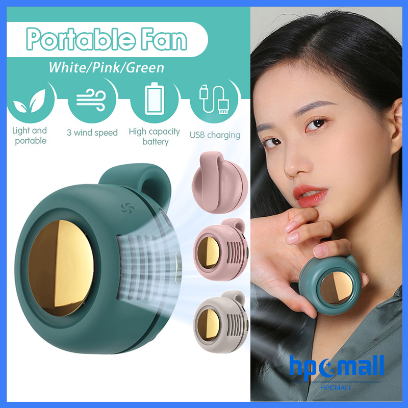 【SG Ready Stock】Rechargeable Button Fan Strong Wind Bladeless Button ...