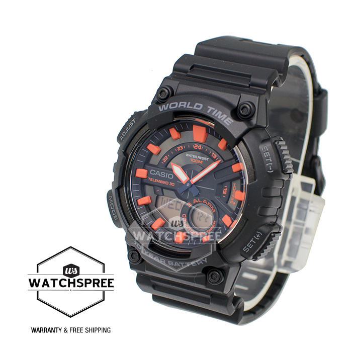 [Watchspree] Casio Men's Standard Analog Digital Black Resin Band Watch AEQ110W-1A2 AEQ-110W-1A2 ...