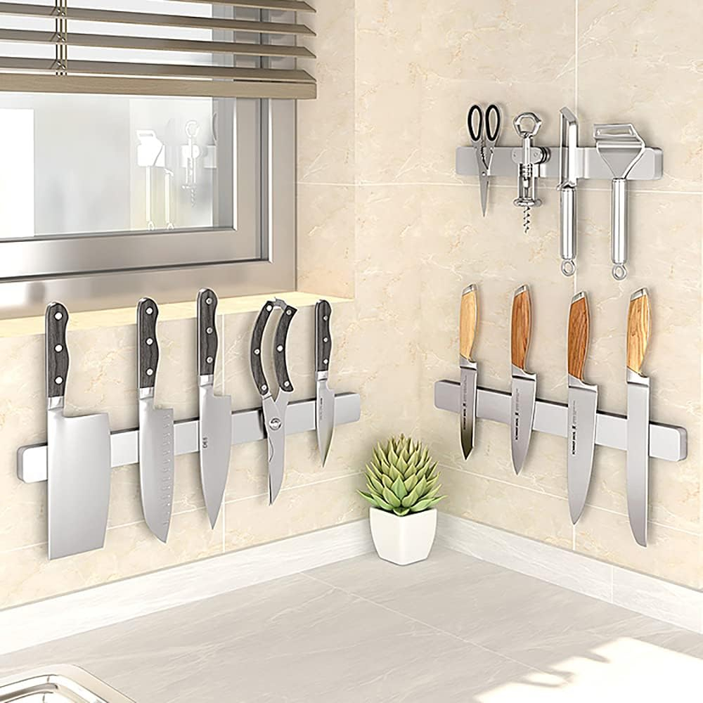 Magnetic Stainless Steel Knife Holder Organize & Display Your Kitchen ...