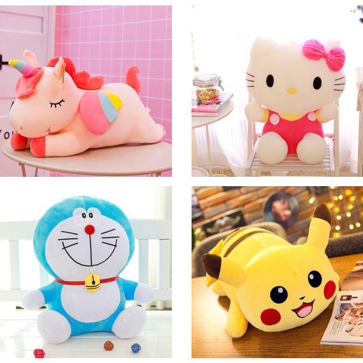 30cm High Peppa Pig Hello Kitty Doraemon Unicorn Pikachu Plush Toys ...