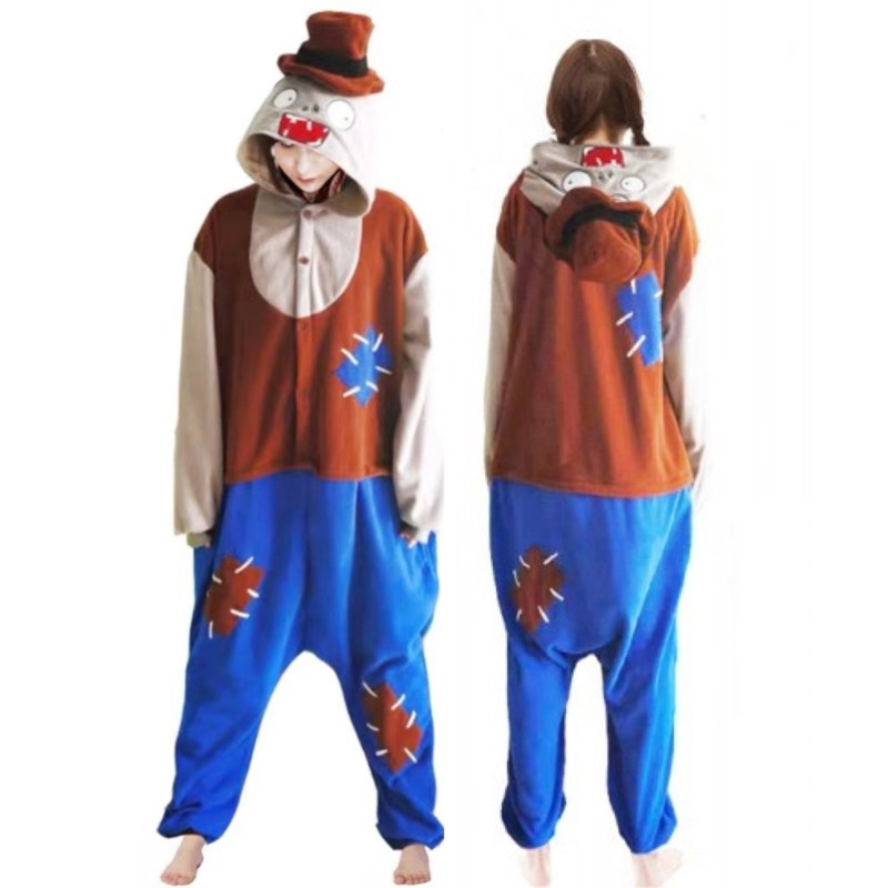 Plants VS Zombies Halloween Cartoon Character Overall Kigurumi Onesie ...