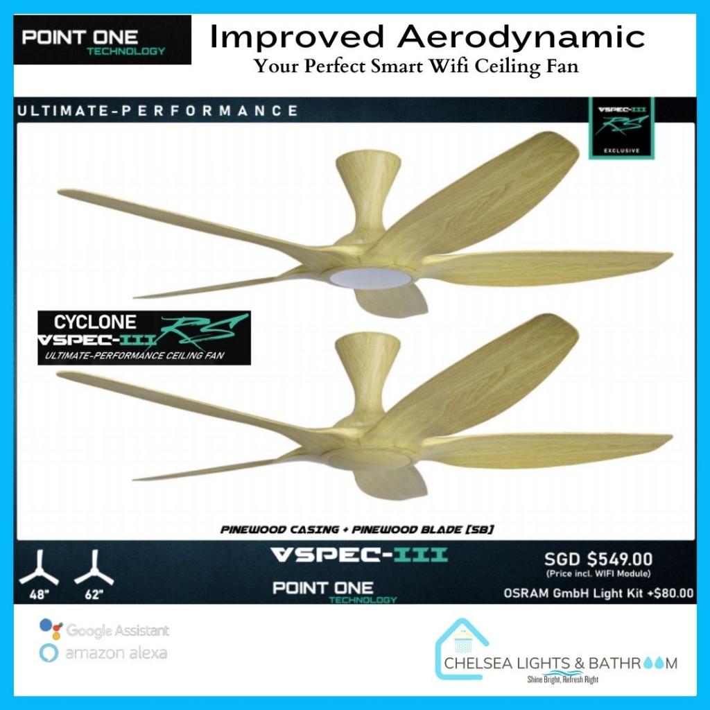 PO ECO FAN CYCLONE VSPEC-III RS 5B SMART WIFI Ceiling FAN EC Motor 48 ...