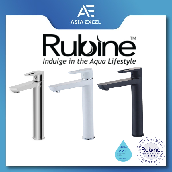 RUBINE STYLO 9121-LX CHROME/WHITE/MATTE BLACK TALL BASIN MIXER | Shopee ...