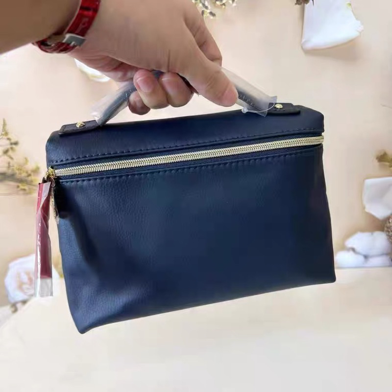 Branded cosmetic pouch_dark blue color_small pouch_with handle_ ready ...