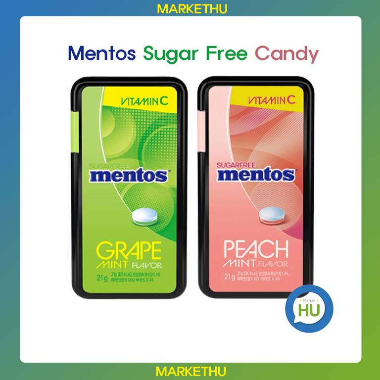 Mentos Sugar Free Mint Candy 21g 2 Flavors Peach, Grape/Korean Sweets ...
