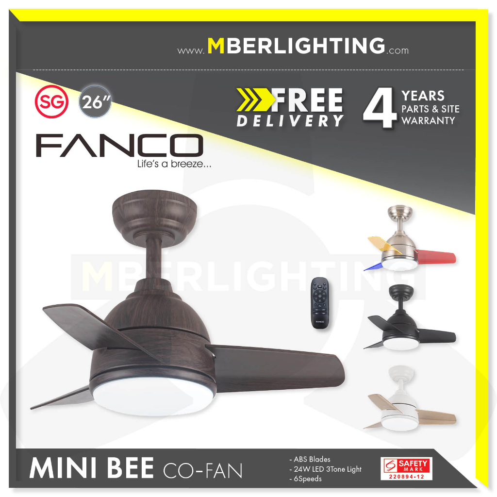 [Real reviews] FANCO Mini Bee 26" DC Ceiling Fan with 3Tone 24W LED ...