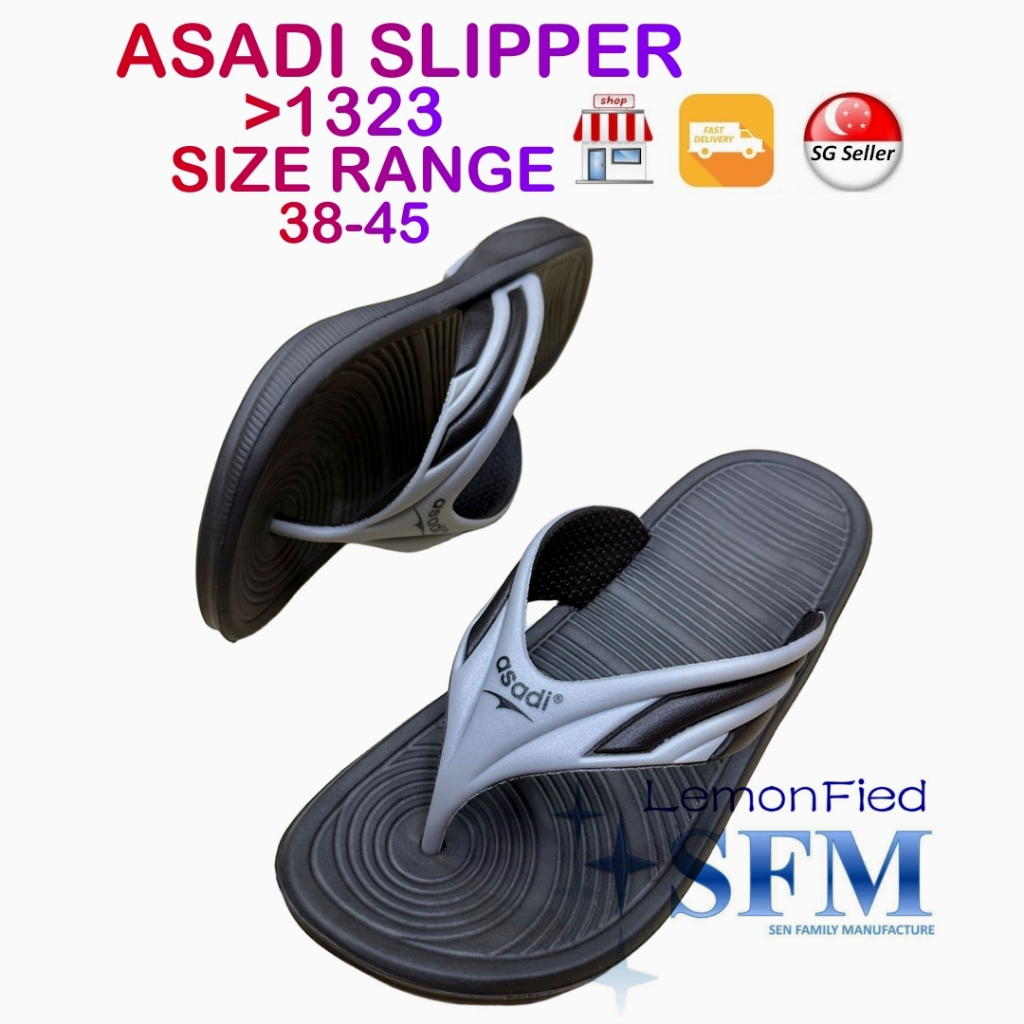 ASADI 1323 Size 38-45 Black Brown Slipper Design Men Ladies Kids Boy ...