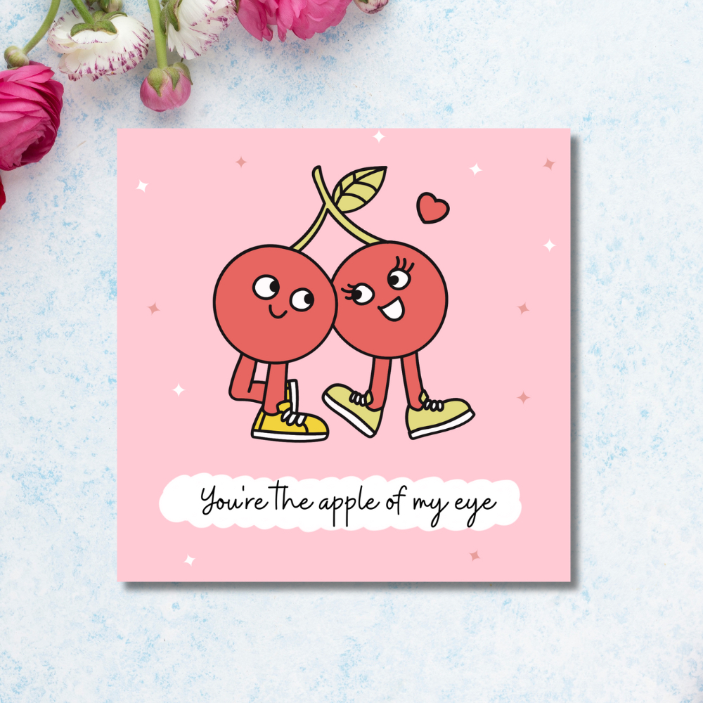 [SG] Cute Your'e the apple of my eye card, Anniversary Greeting Card ...