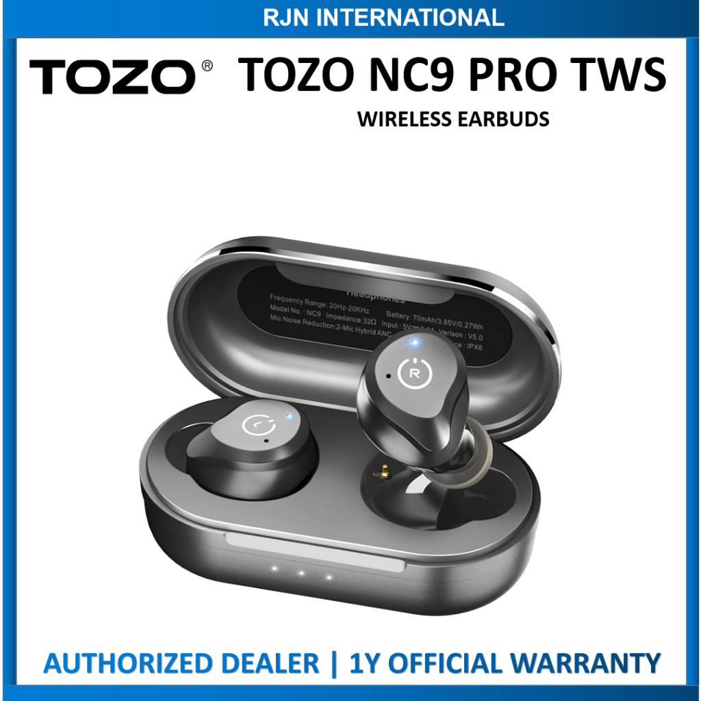 TOZO NC9 Pro Hybrid Active Noise Cancelling Wireless Earbuds & 32 hours ...