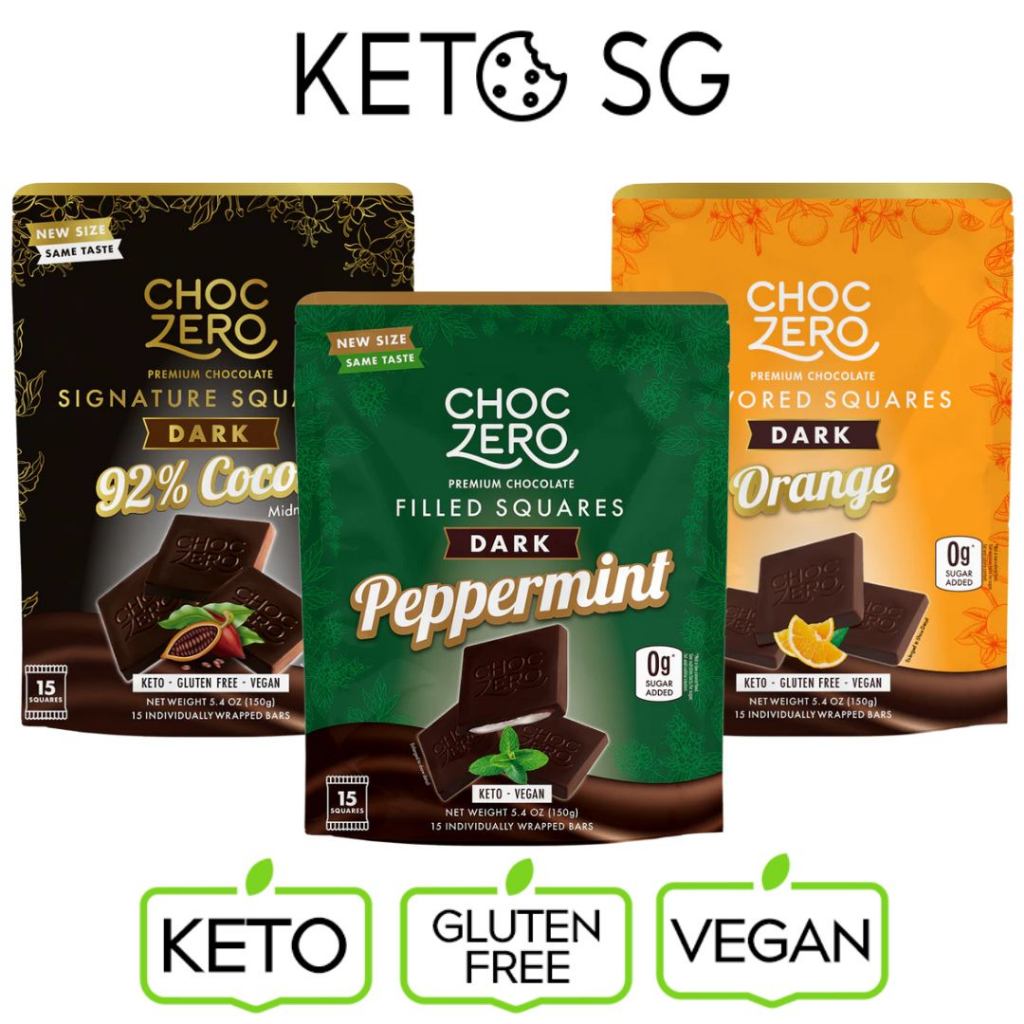 ChocZero Keto Milk Dark White Chocolate Squares 70% 92% Peppermint ...