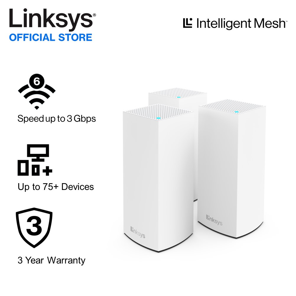 Linksys Atlas 6: AX3000 Dual Band Mesh WiFi 6 System (MX2003, 3 Pack), WiFi 6 Mesh Router ...