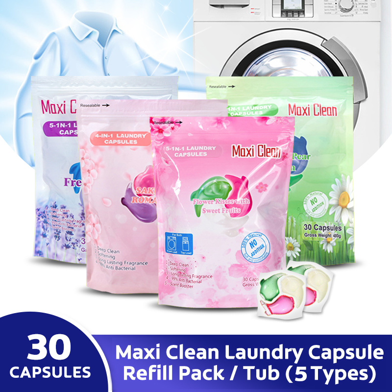 [Maxi Clean] READY STOCK 30 pods - 5 in 1 Laundry Capsule / 5 Types ...