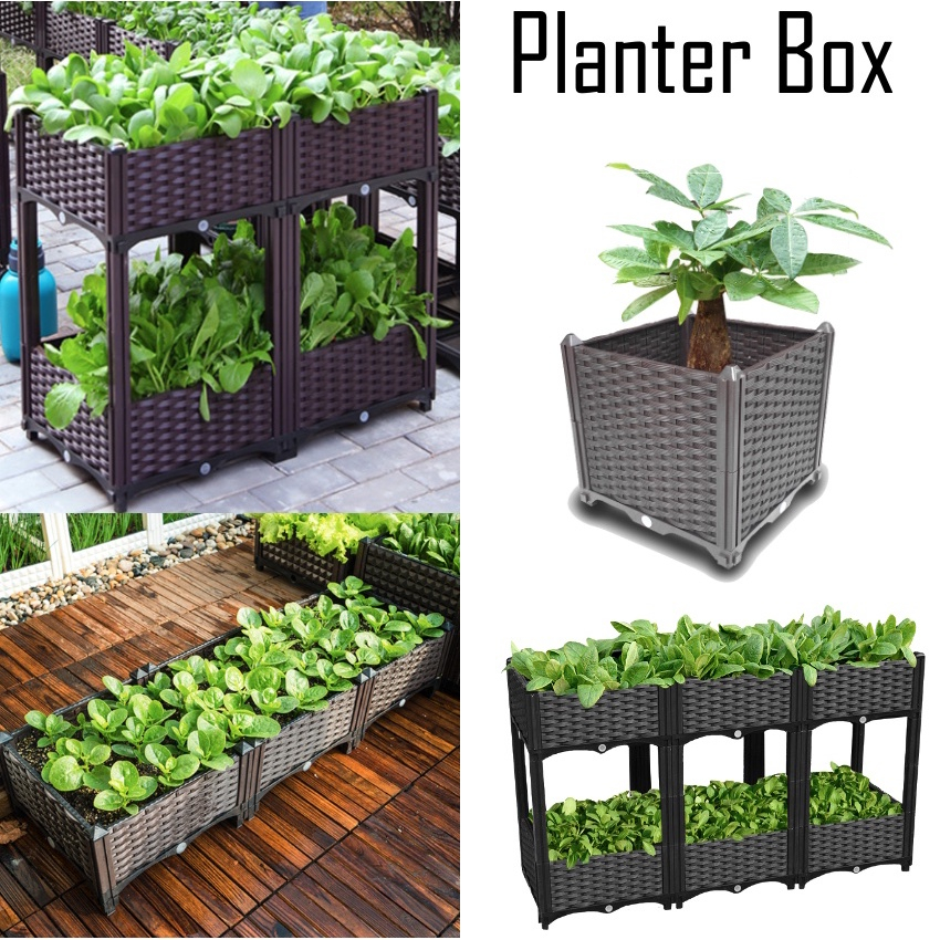 [SG SELLER]Plastic Planter Box Home Balcony Plastic Flower Pot Indoor ...