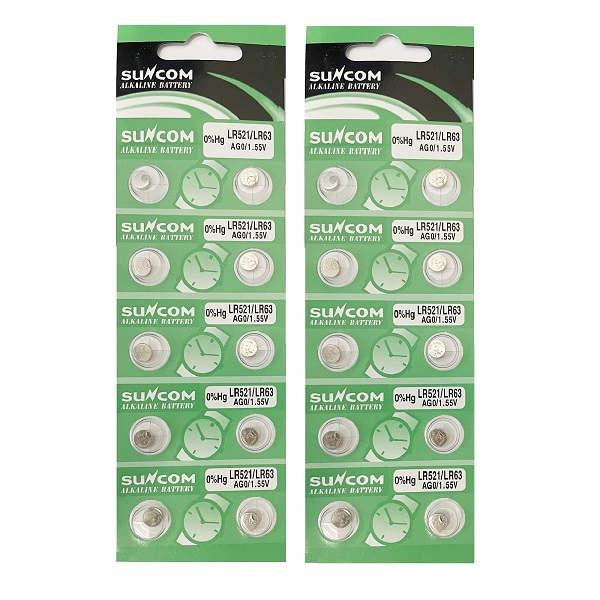 [SG] SUNCOM AG0 SR521SW LR521 379 Alkaline Button Battery (10+10 Pieces ...