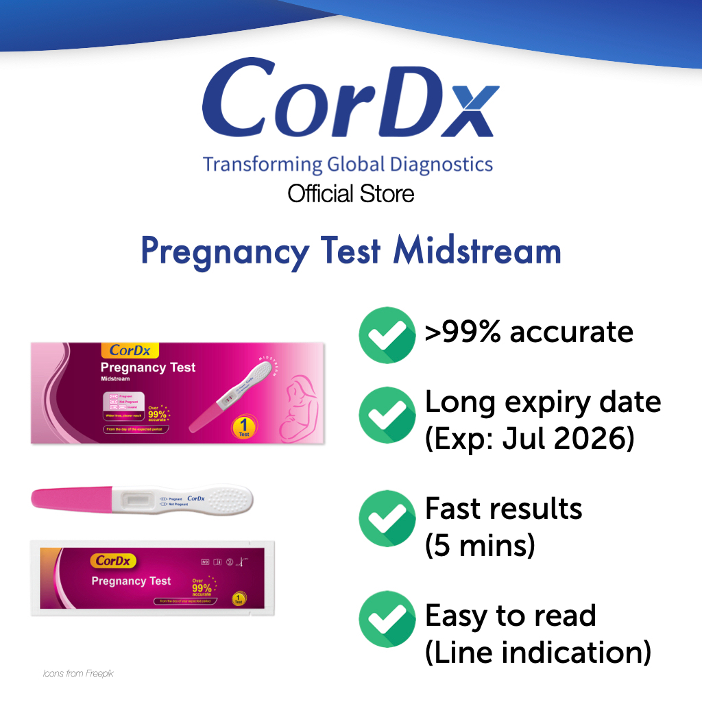 (1pc/2pc/5pc) CorDx Pregnancy Test Kit (Midstream) | Shopee Singapore
