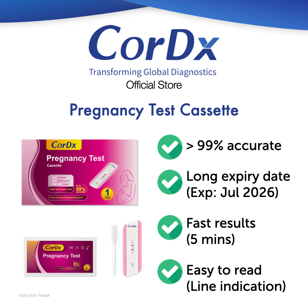 (1pc/2pc) CorDx Pregnancy Test Kit (Cassette) | Shopee Singapore