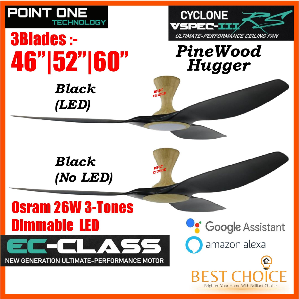 PO ECO CYCLONE VSPEC-III RS PineWood Body SMART WIFI EC Motor Ceiling ...