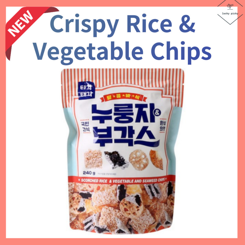 [TigakTaegak] Crispy Rice & Vegetable Chips Seaweed Chips Bugak 240g ...