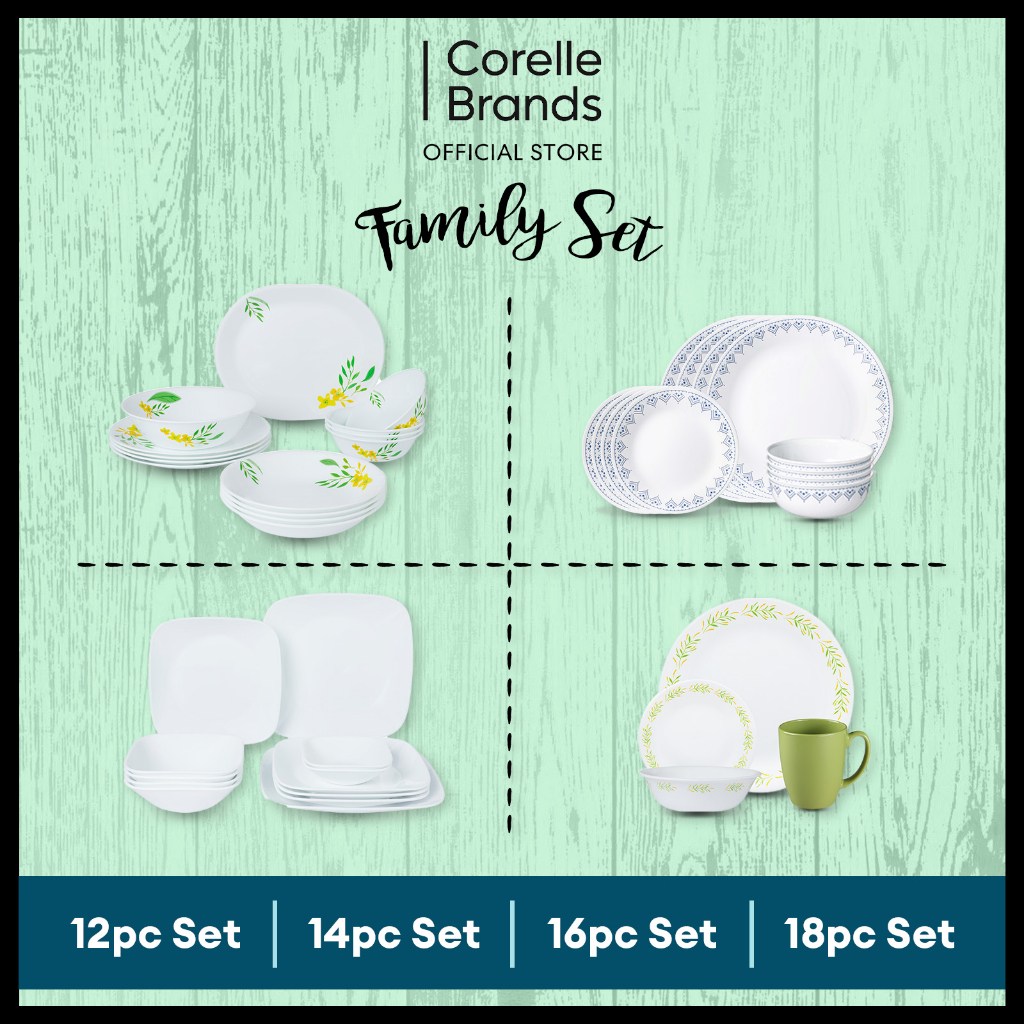 Corelle Dinnerware 12pc/14pc/16pc Set (Snoopy, Winter Frost, Snoopy ...