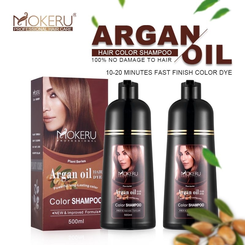 Mokeru Argan Oil Hair Dye Shampoo - 11 Colours Free 1 Sadoer SPF30 ...