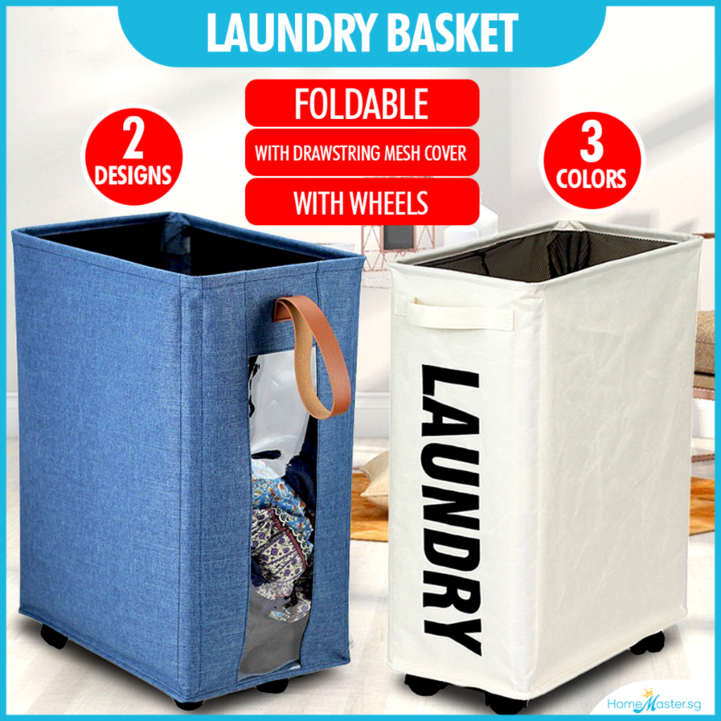 [SG Ready Stock] Laundry Basket with universal wheels*Foldable*Space ...