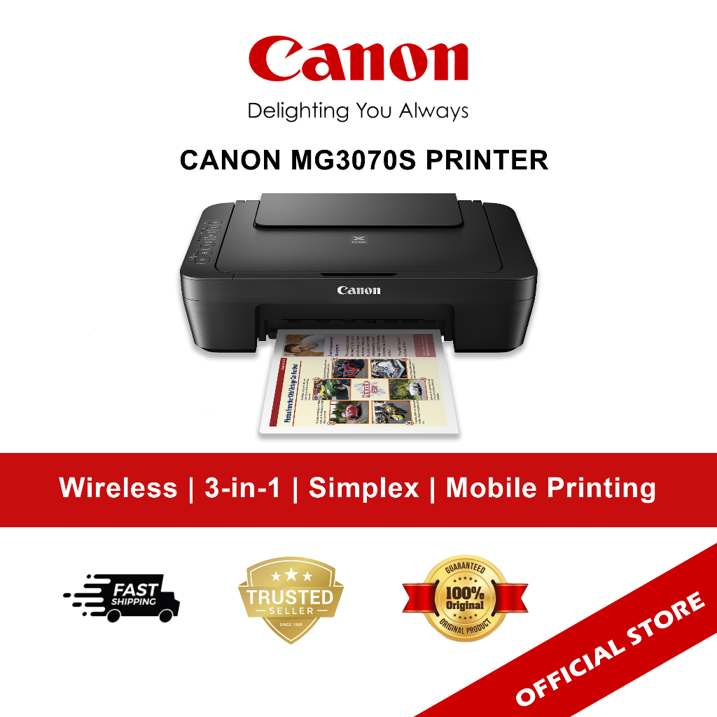 Canon PIXMA MG3070S Inkjet Printer | Shopee Singapore