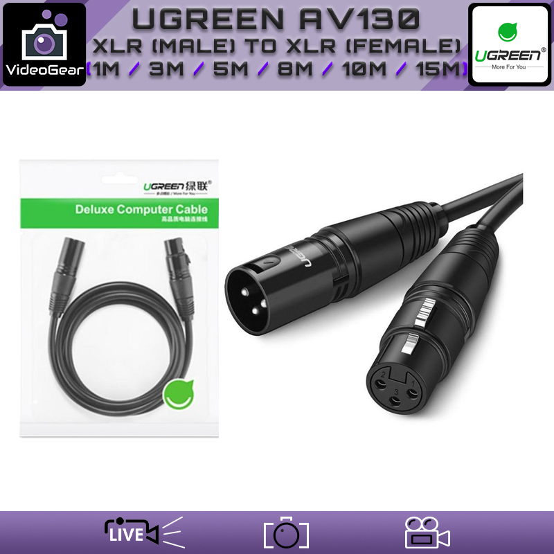 UGREEN AV130 XLR Male to XLR Female Audio Cable — (1m / 3m / 5m / 8m ...