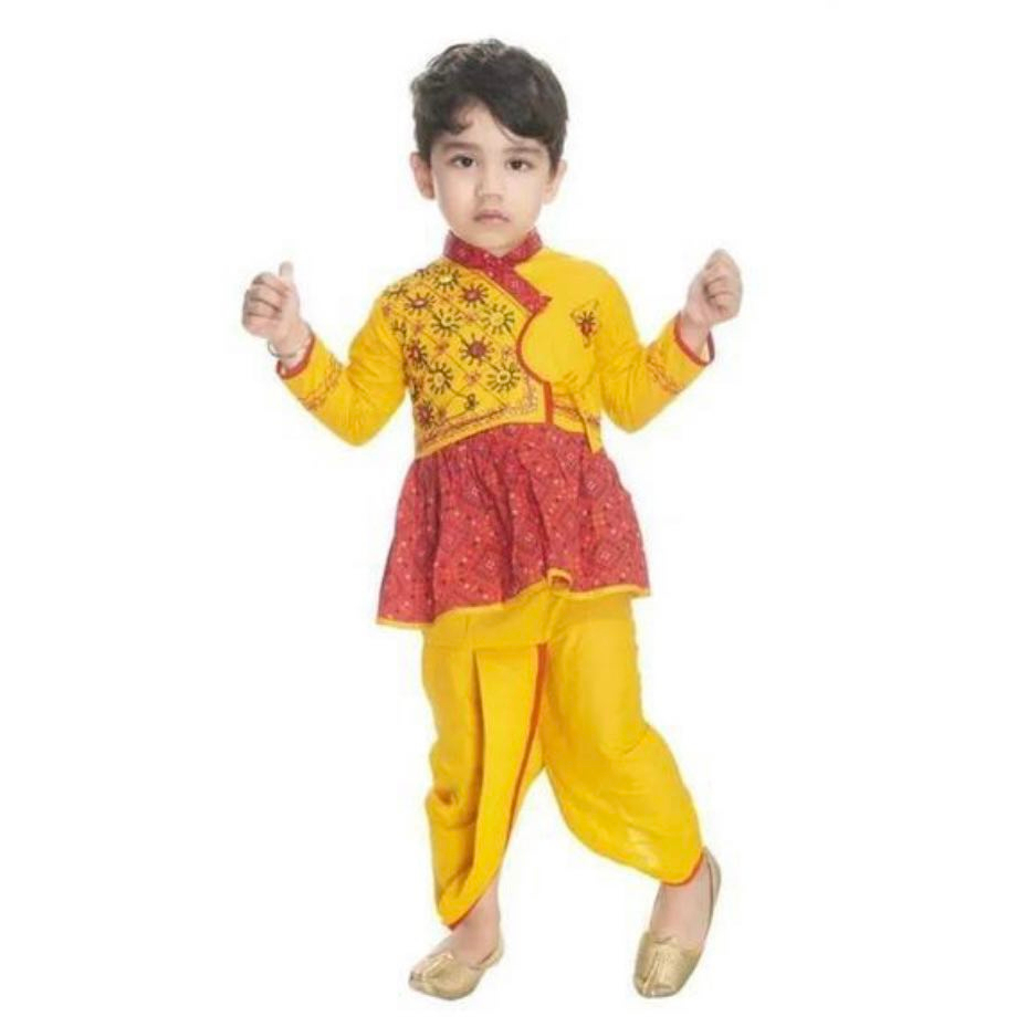 Boys Kids Krishna Style Dhoti Kurta | Krishna Dress | Dhoti Top ...