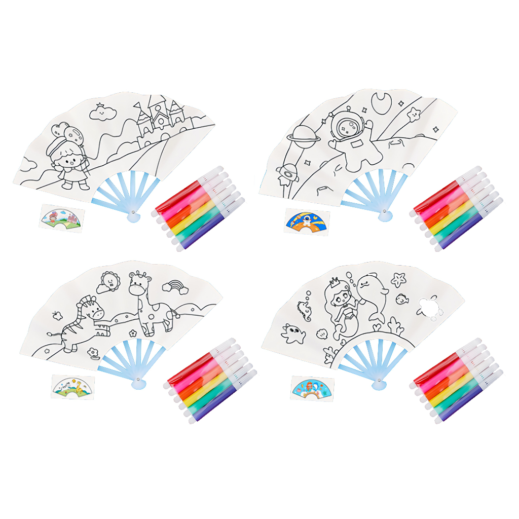 [Ready Stock] DIY Traditional Colouring Fan | Children's Day | Shopee ...