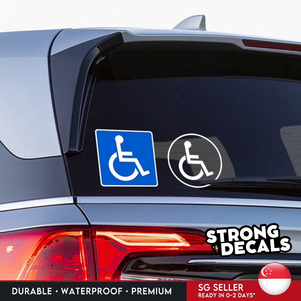 [SG Seller] Handicap Decal for Car Van Lorry Motorcycle (1pc) | Shopee ...
