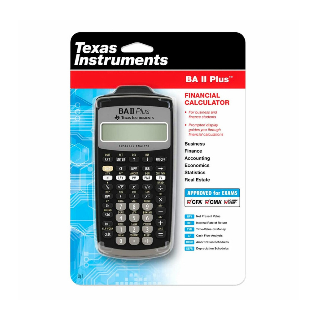 Texas Instruments Financial Calculator BA II Plus (Local Set , 1 Year ...