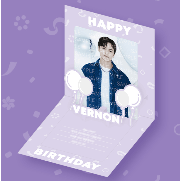 [HYBE] SEVENTEEN Happy Birthday Box Vernon Day Ver2 Hoshi Jun Package Sticker Set Premium Photo ...