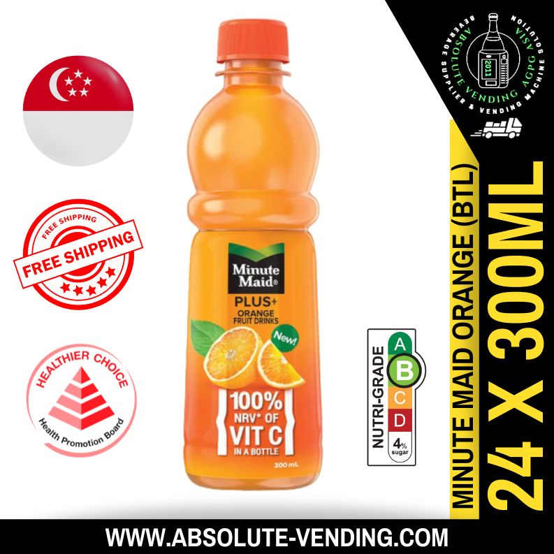 MINUTE MAID Plus Orange 24 X 300ML (BOTTLE) | Shopee Singapore