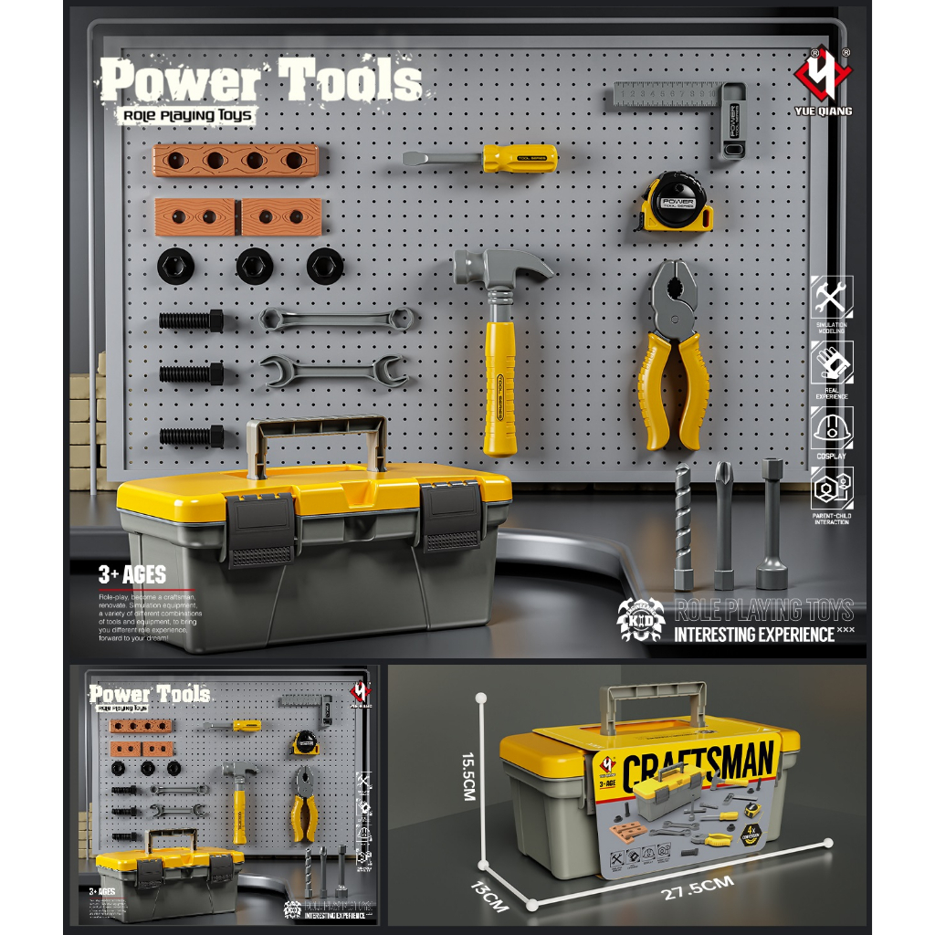 TTOYS Pretend Play Power Tools Box With Box Craftsman Handy Tools ...