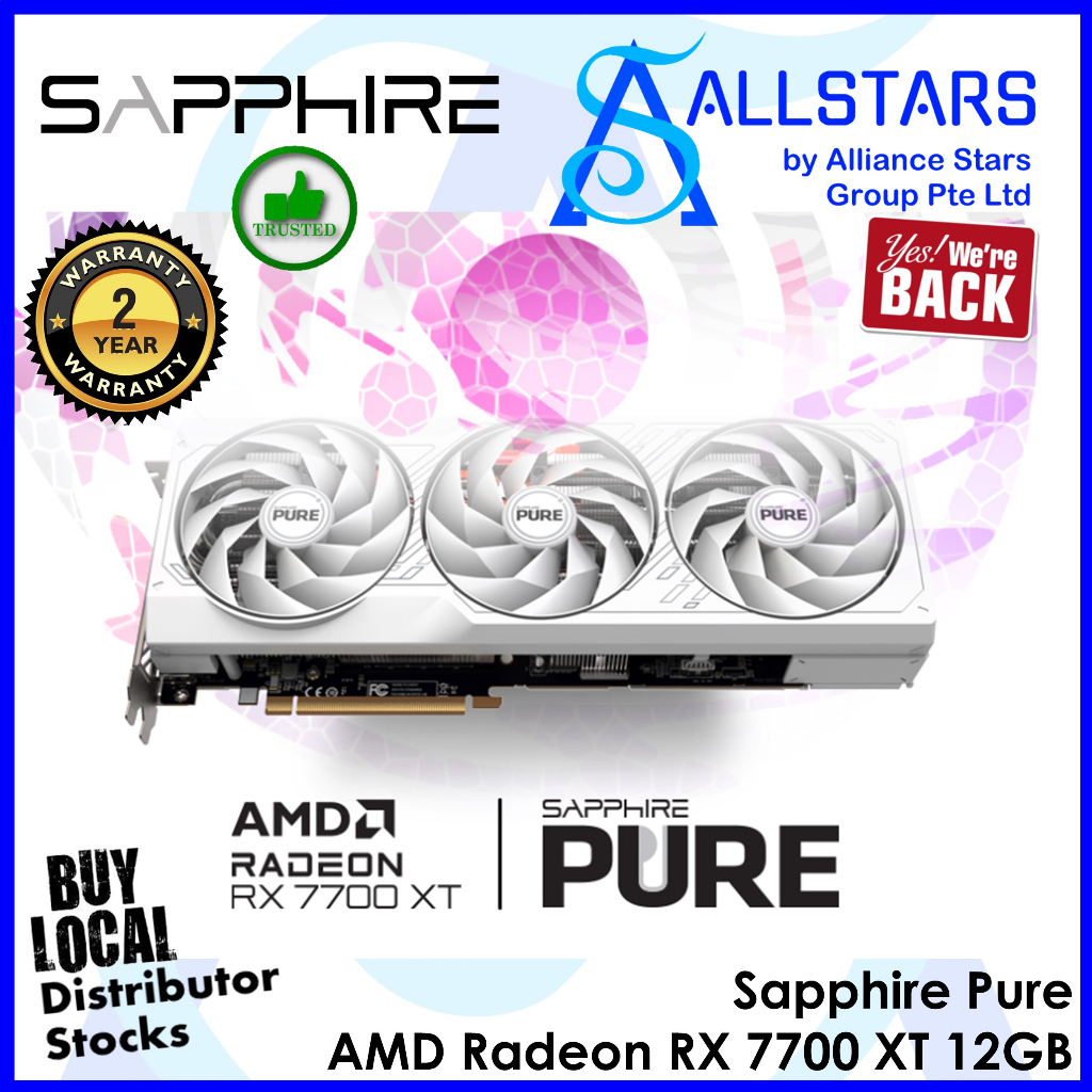 (ALLSTAR) Sapphire Pure AMD Radeon RX 7700 XT Gaming OC 12GB GDDR6 ...