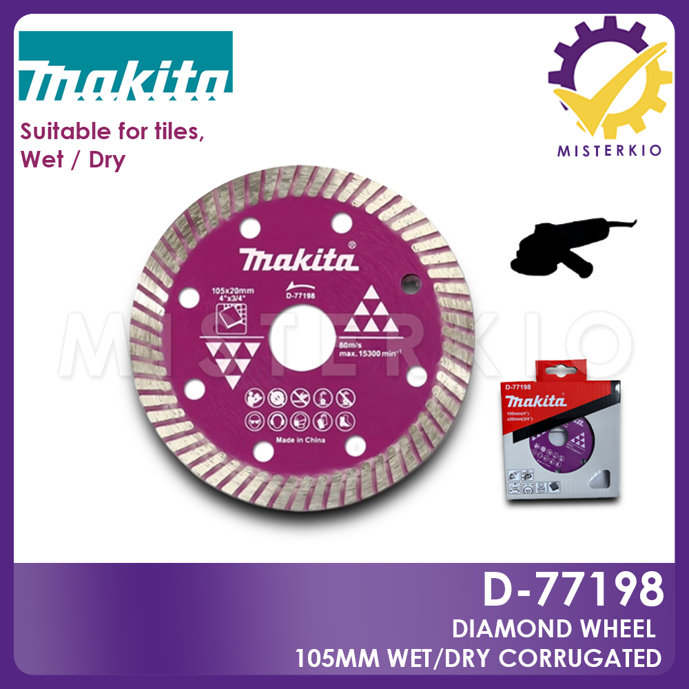 Makita DIAMOND WHEEL 105MM WET & DRY CORRUGATED, Suitable for Tile. For ...