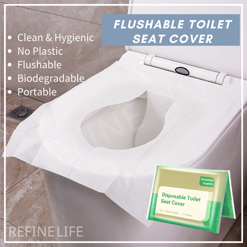 [Bundle of 5 Packs] Flushable Toilet Seat Cover / Disposable Toilet ...
