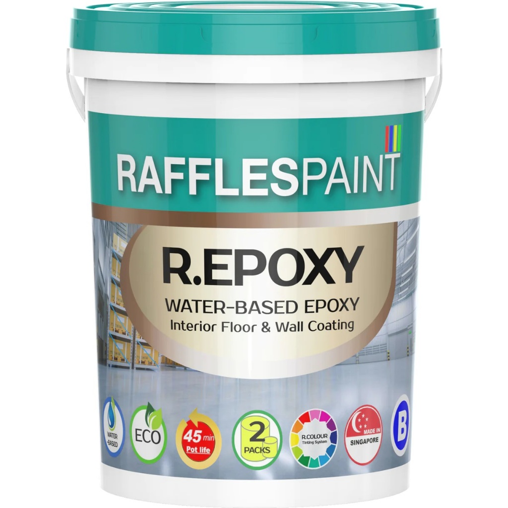 Raffles Paint R.Epoxy Top Coat Aqua Water Based 5L Gloss | Matt | Shopee Singapore