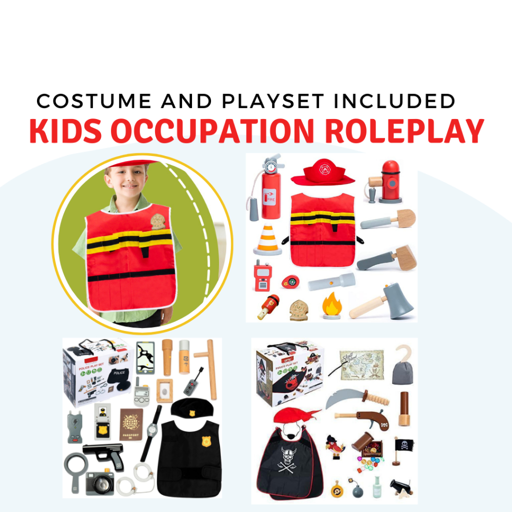 [SG 🇸🇬 Ready Stock] Kids Roleplay Occupation Costumes Wooden ...