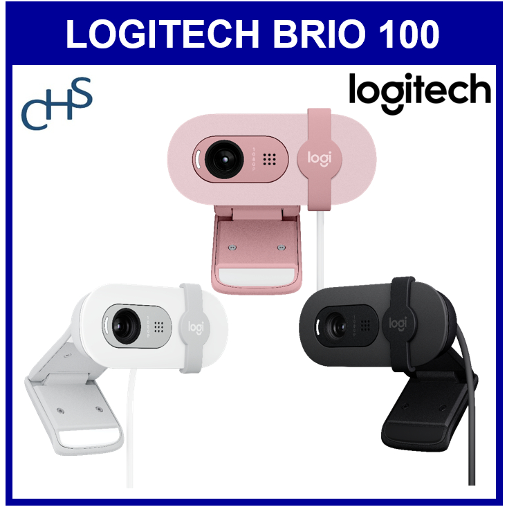 Logitech Brio 100 Full HD 1080p Built-in Microphone Auto-light balance ...