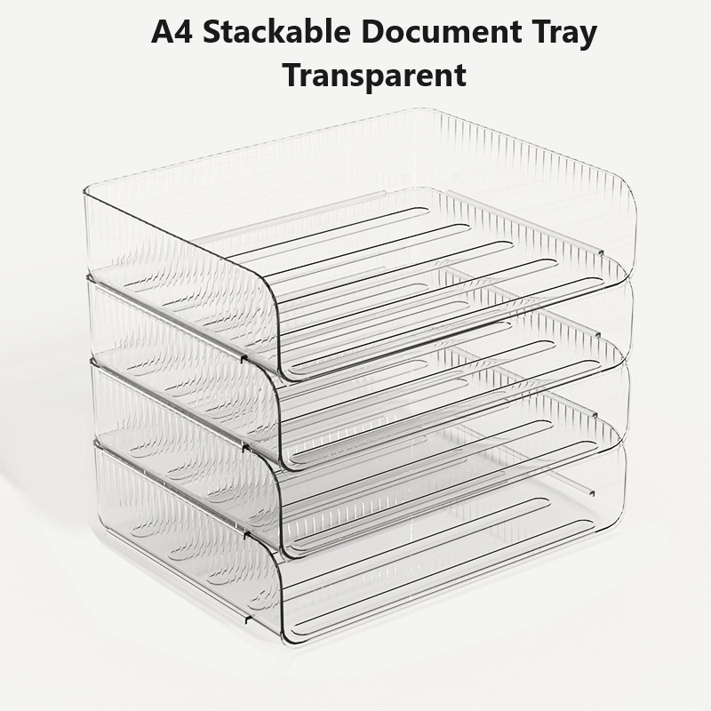 Singapore A4 Stackable Document Tray Transparent Clear Table Organizer ...