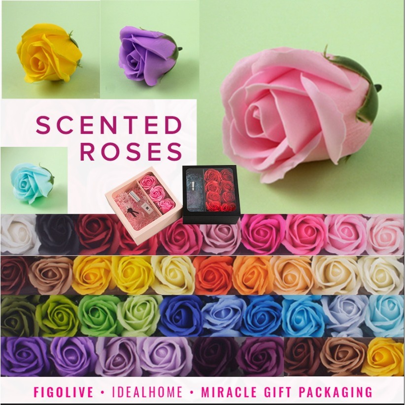 [SG Seller] Scented Rose Plastic Flower Roses for Gift Box Decoration ...