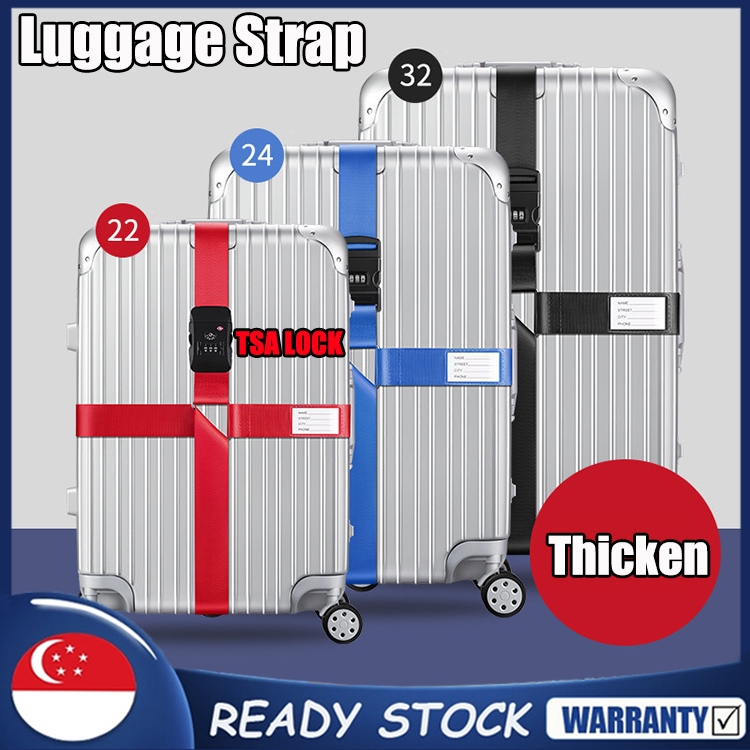 SG [READY STOCK] TSA Customs Lock Luggage Cross Straps Luggage Strap ...