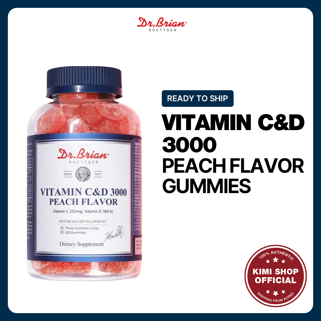 [Dr.Brian] Vitamin C&D 3000 Peach Flavor Gummies / Shipping from Korea ...