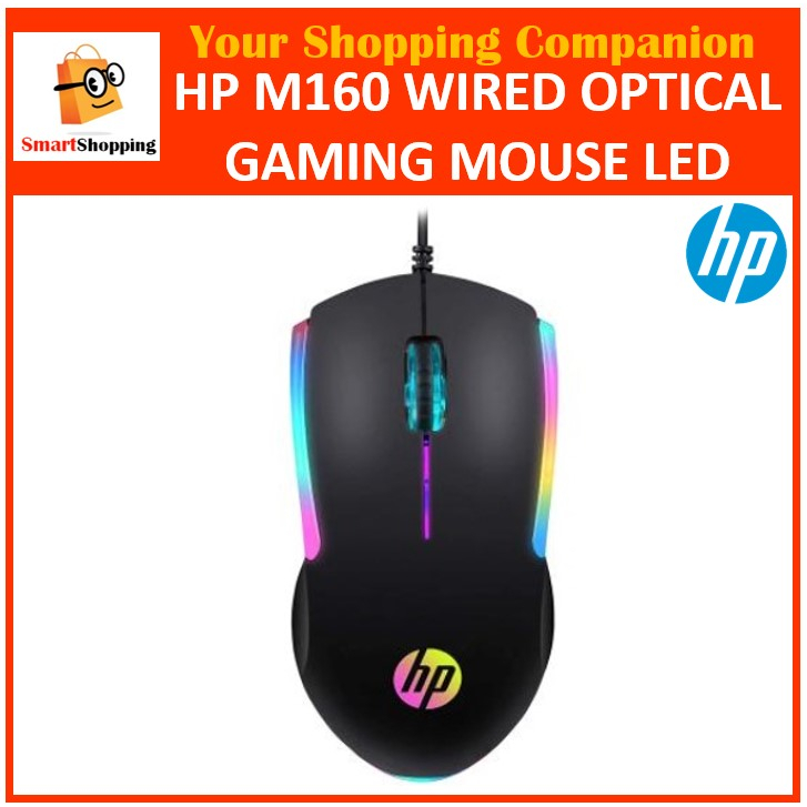 HP M160 USB Wired Gaming Mouse Performance Optical Tracking Mouse with 7 colours LED Light Plug ...