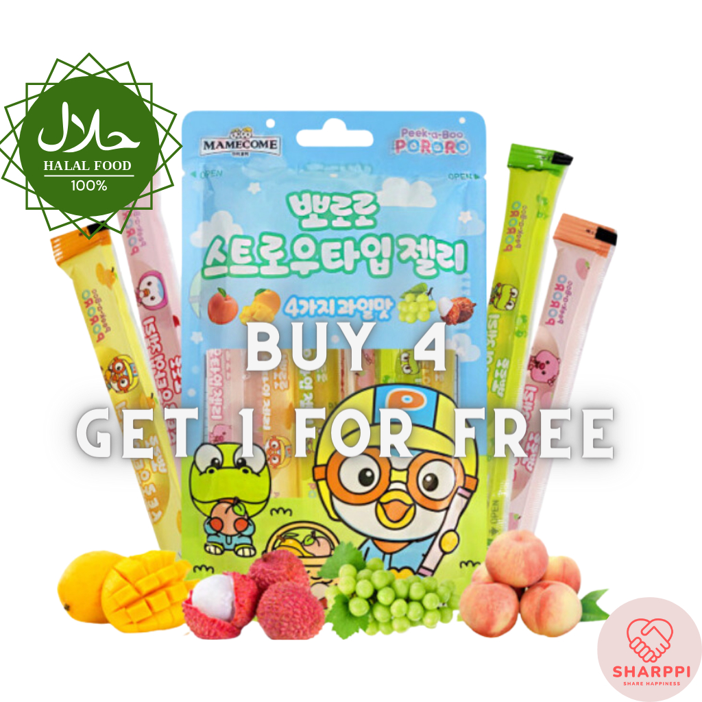 [Korean Snacks] Pororo Halal Stick Jelly 20g x 10 pcs 4 Fruit flavors ...