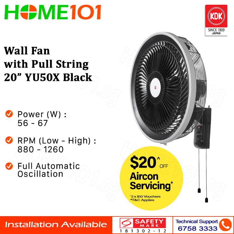 KDK Wall Fan 50cm YU50X | Shopee Singapore